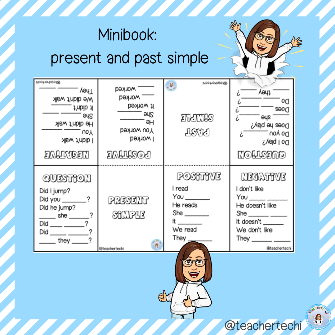 MINIBOOK: Present and Past Simple – EL BLOG DE TEACHERTECHI